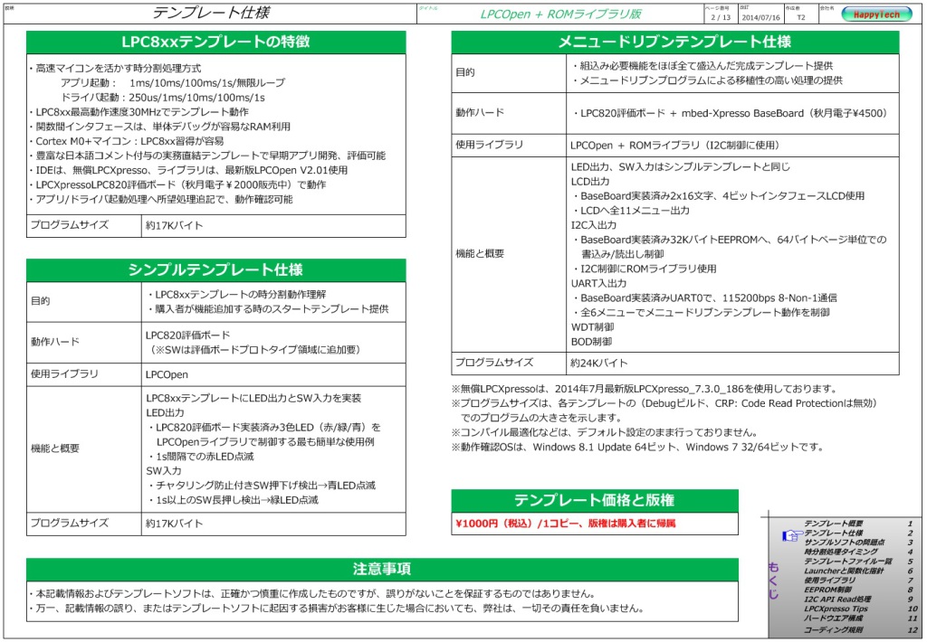 LPC8xxテンプレート（LPCOpen＋ROMライブラリ版）発売 - IoT MCUのHappyTech