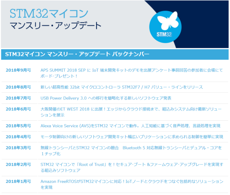 STM32マイコン マンスリー・アップデート - IoT MCUのHappyTech